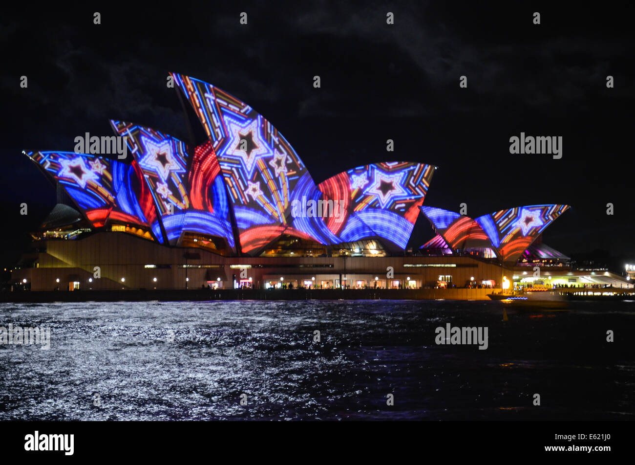 Sydney's Opera House lit up during a light festival Stock Photo - Alamy