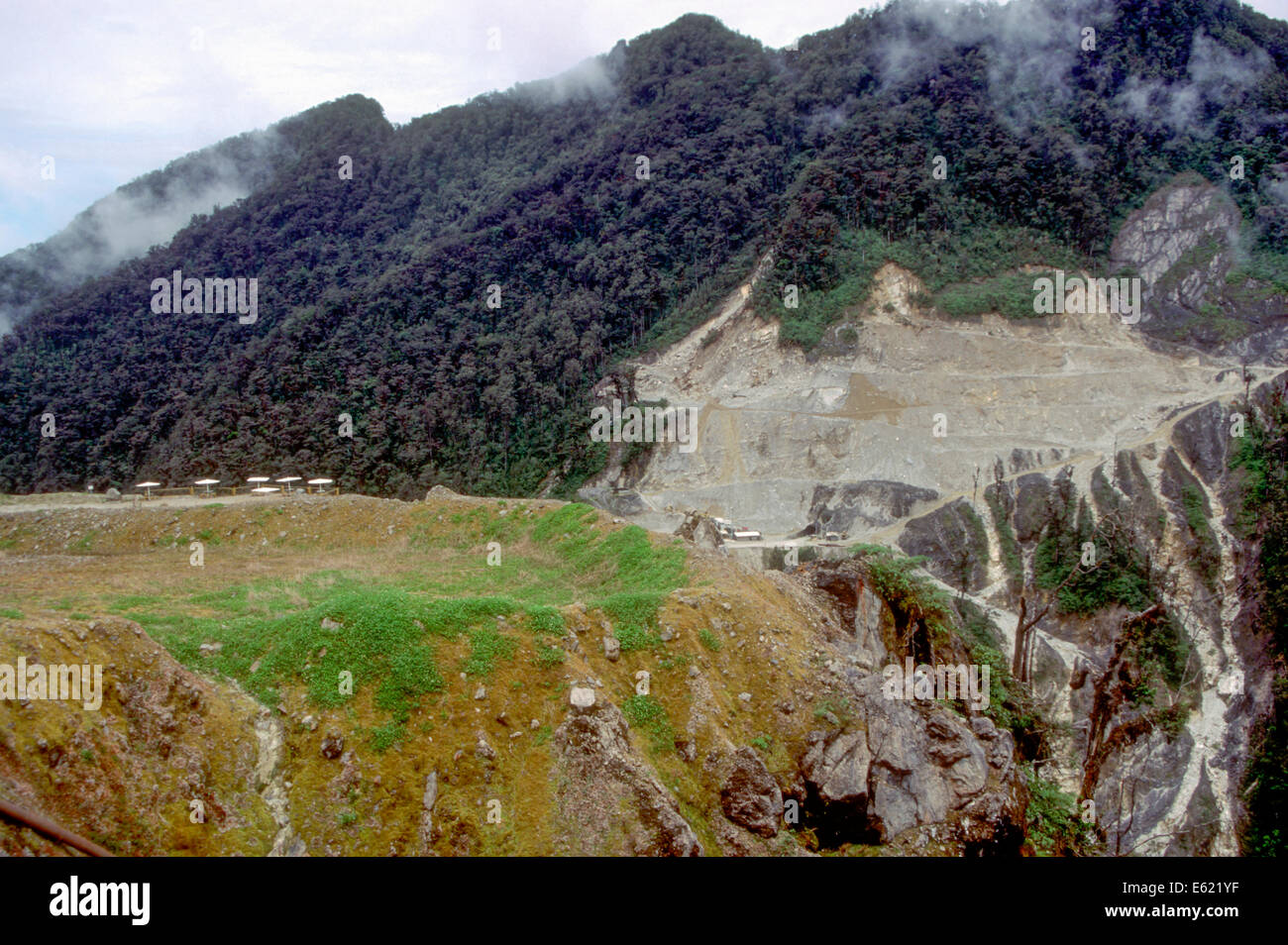 PT Freeport Indonesia mining operations in rugged terrain in West Papua ...