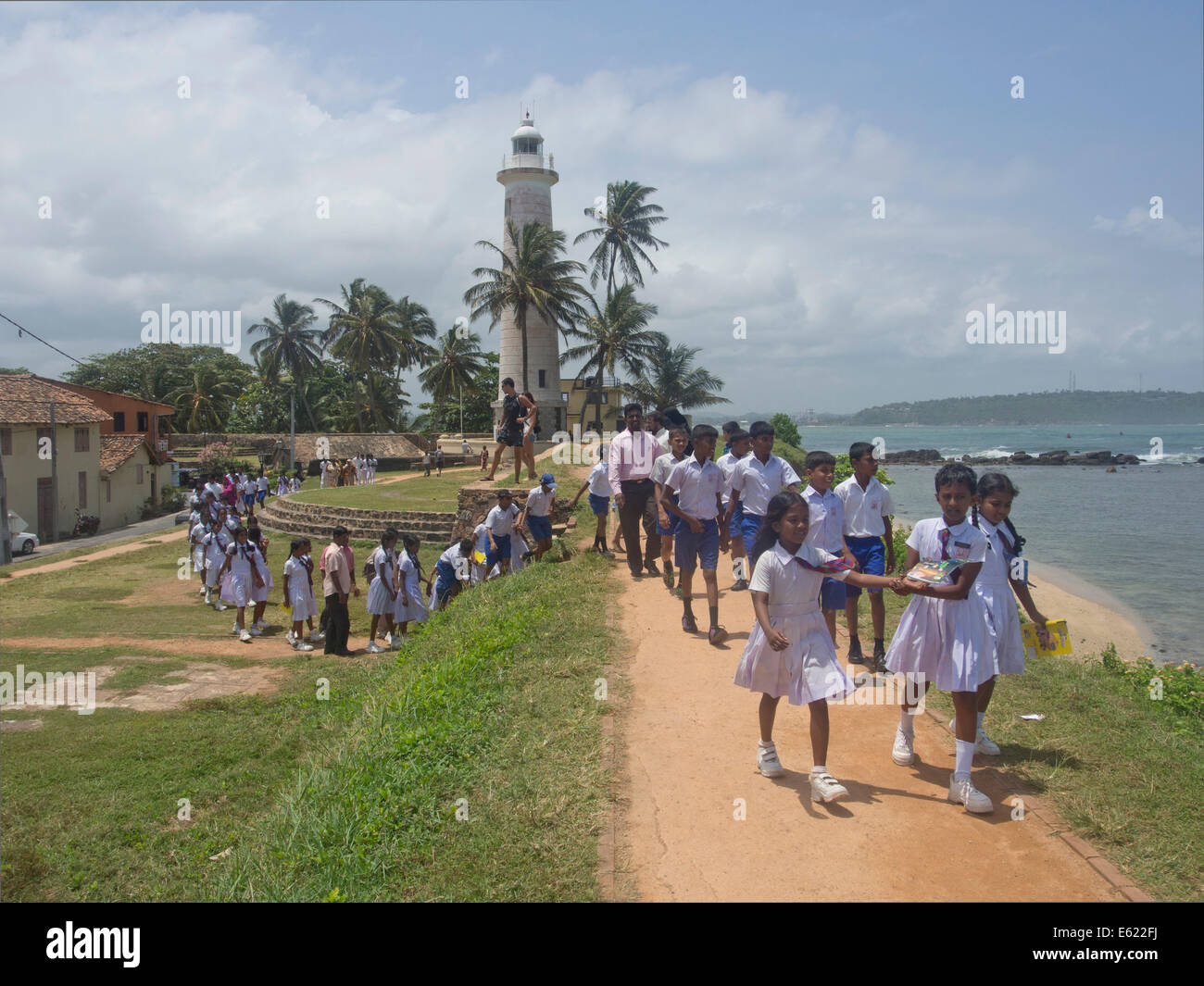 School children in the old town in the Fort area in the historical city ...