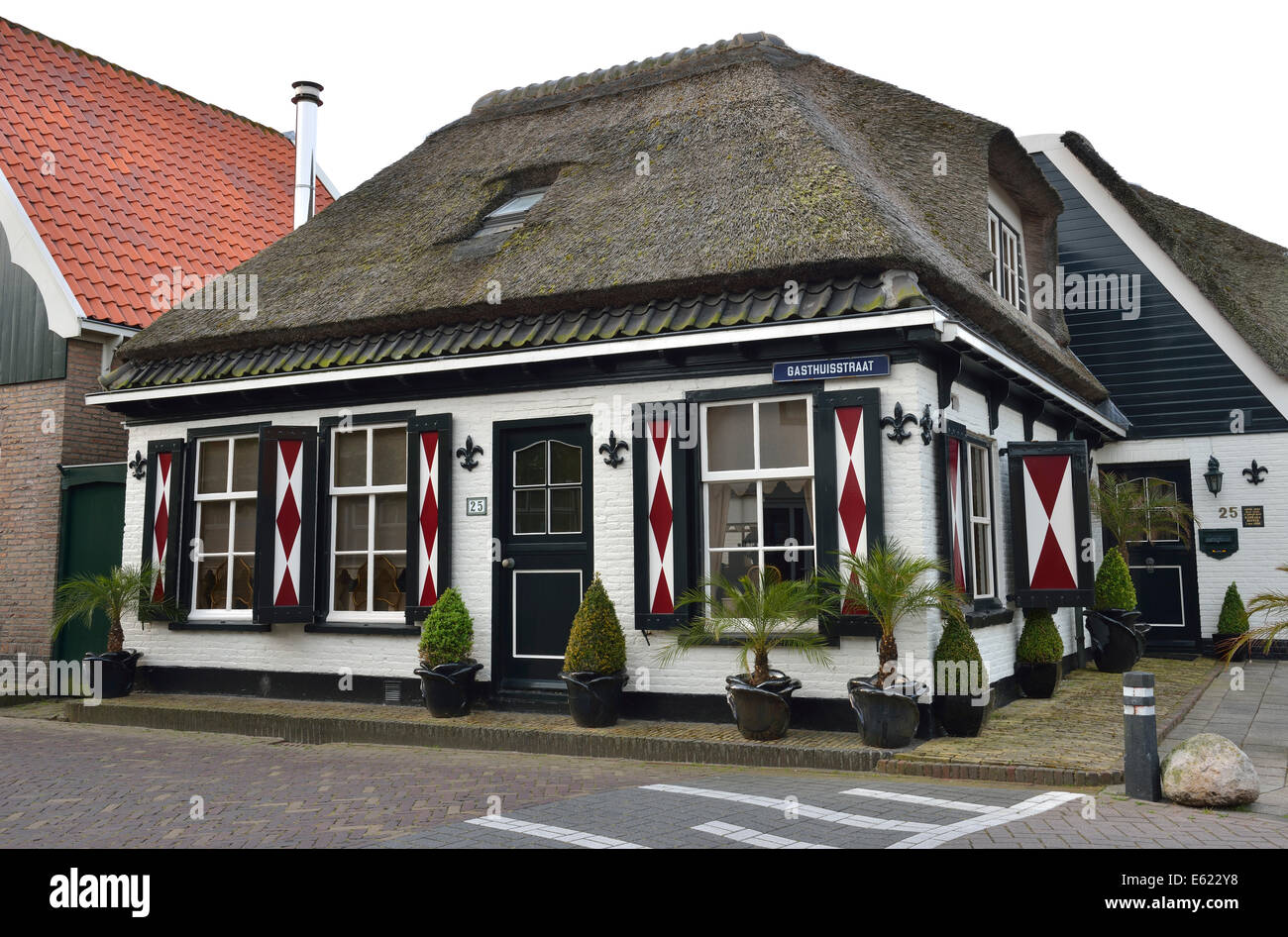 Traditional house, Den Burg, Texel Island, West Frisian Islands, the ...