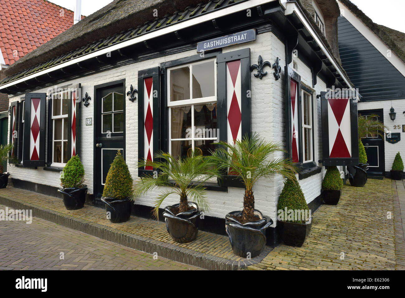 Traditional house, Den Burg, Texel Island, West Frisian Islands, the ...