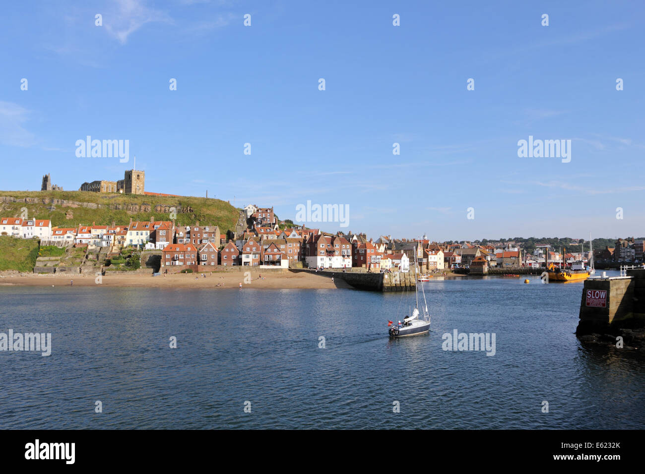 The pretty coastal town of Whitby, North Yorkshire, England, UK Stock ...