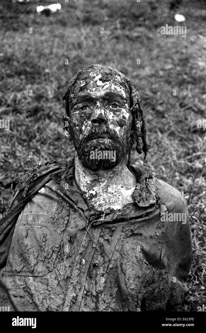 Man covered in mud glastonbury hi-res stock photography and images - Alamy