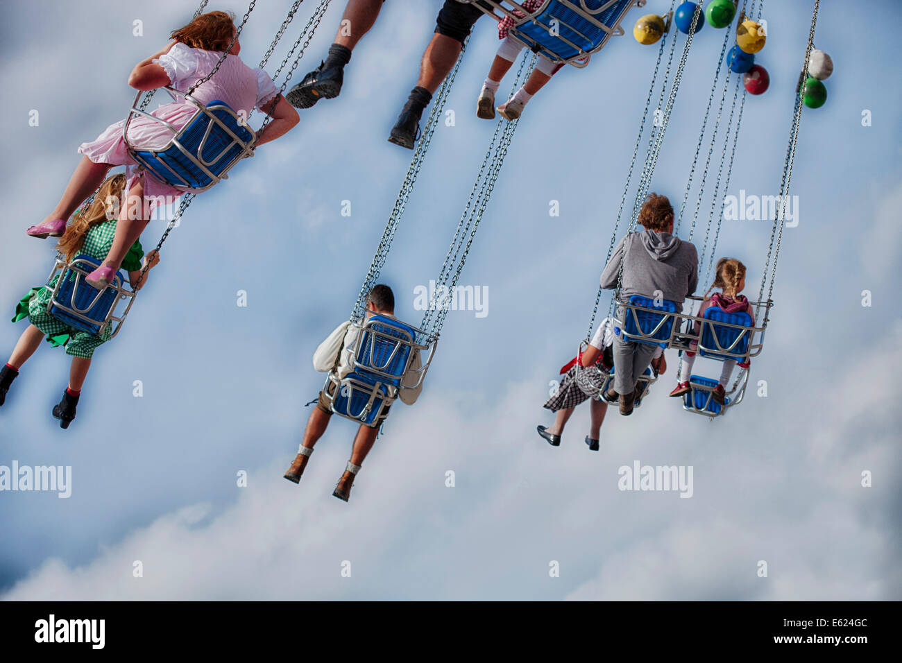 Chairoplane or swing ride, Oktoberfest, Munich, Upper Bavaria, Bavaria ...