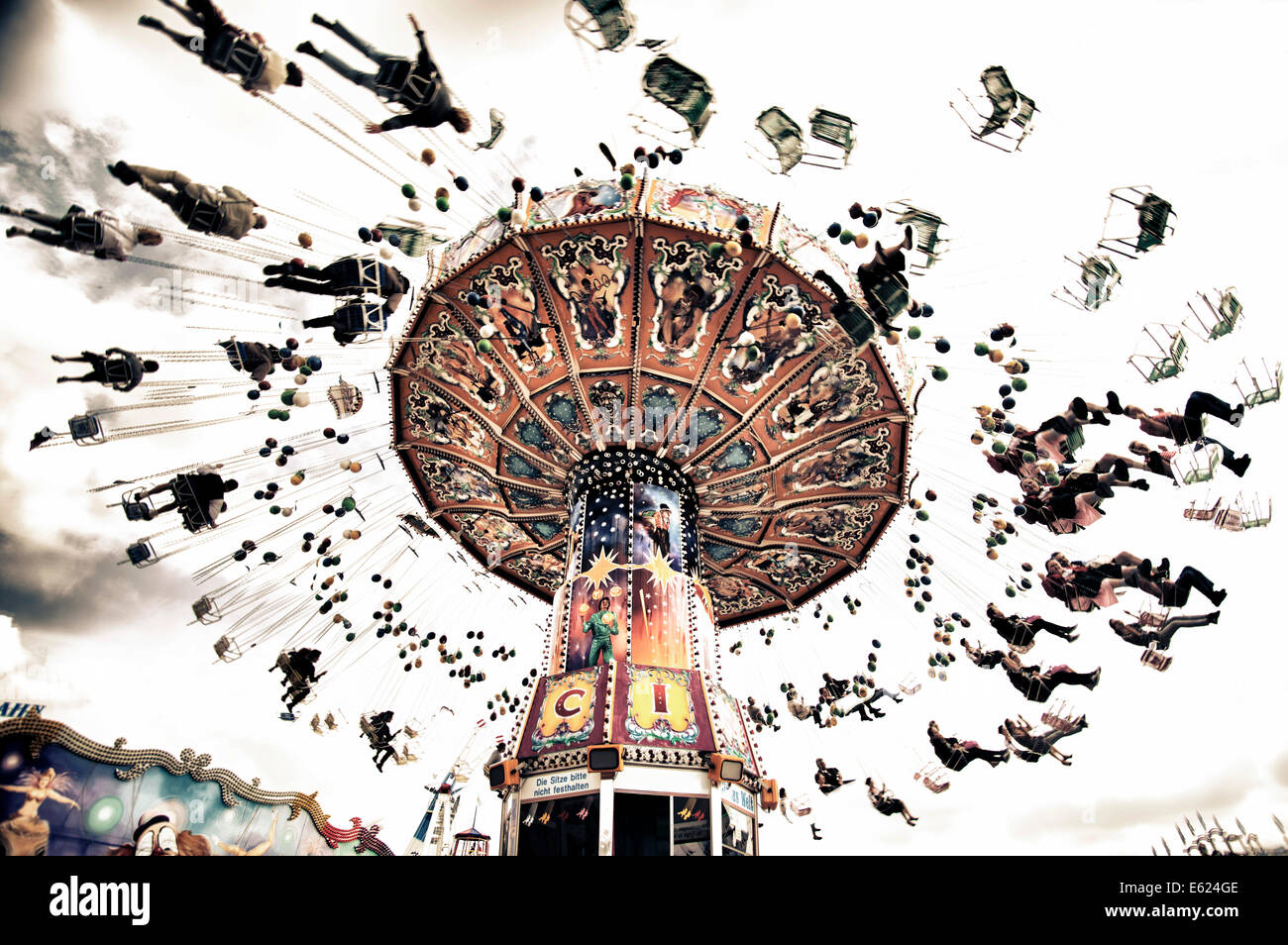 Chairoplane or swing ride, Oktoberfest, Munich, Upper Bavaria, Bavaria ...