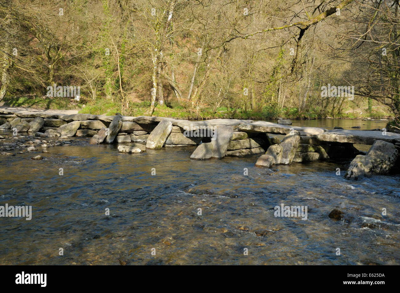 Tarr Steps Clapper Bridge over River Barle near Withypool Viewed from ...