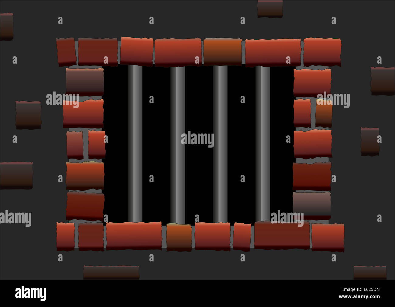 Barred window of a jail Stock Photo - Alamy