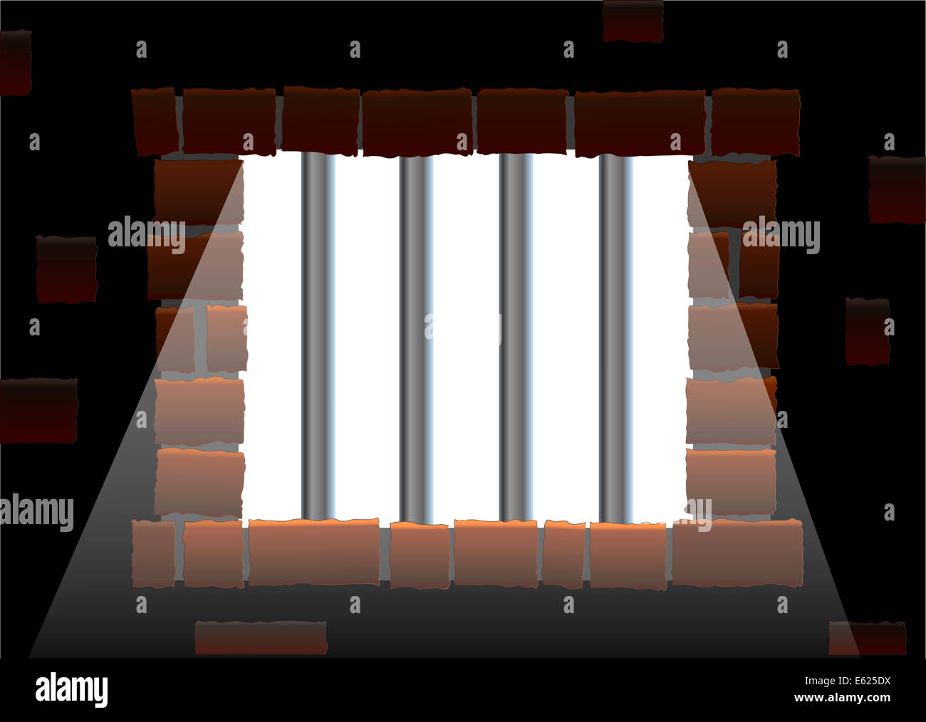 Barred window of a jail, viewed from inside to outside Stock Photo - Alamy