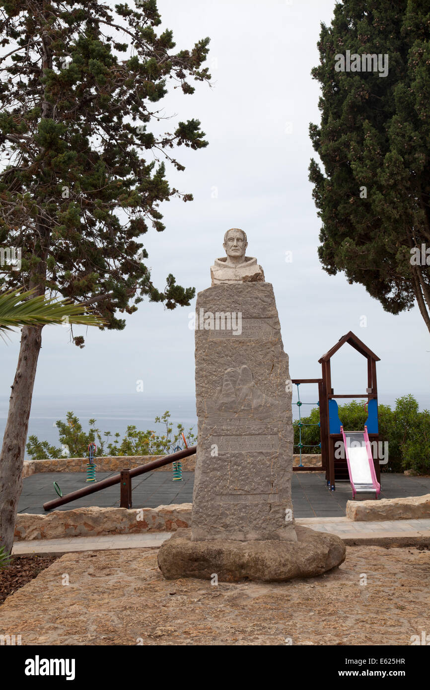 Monk Francesc Palau Sculpture in Es Cubells in Ibiza Stock Photo - Alamy