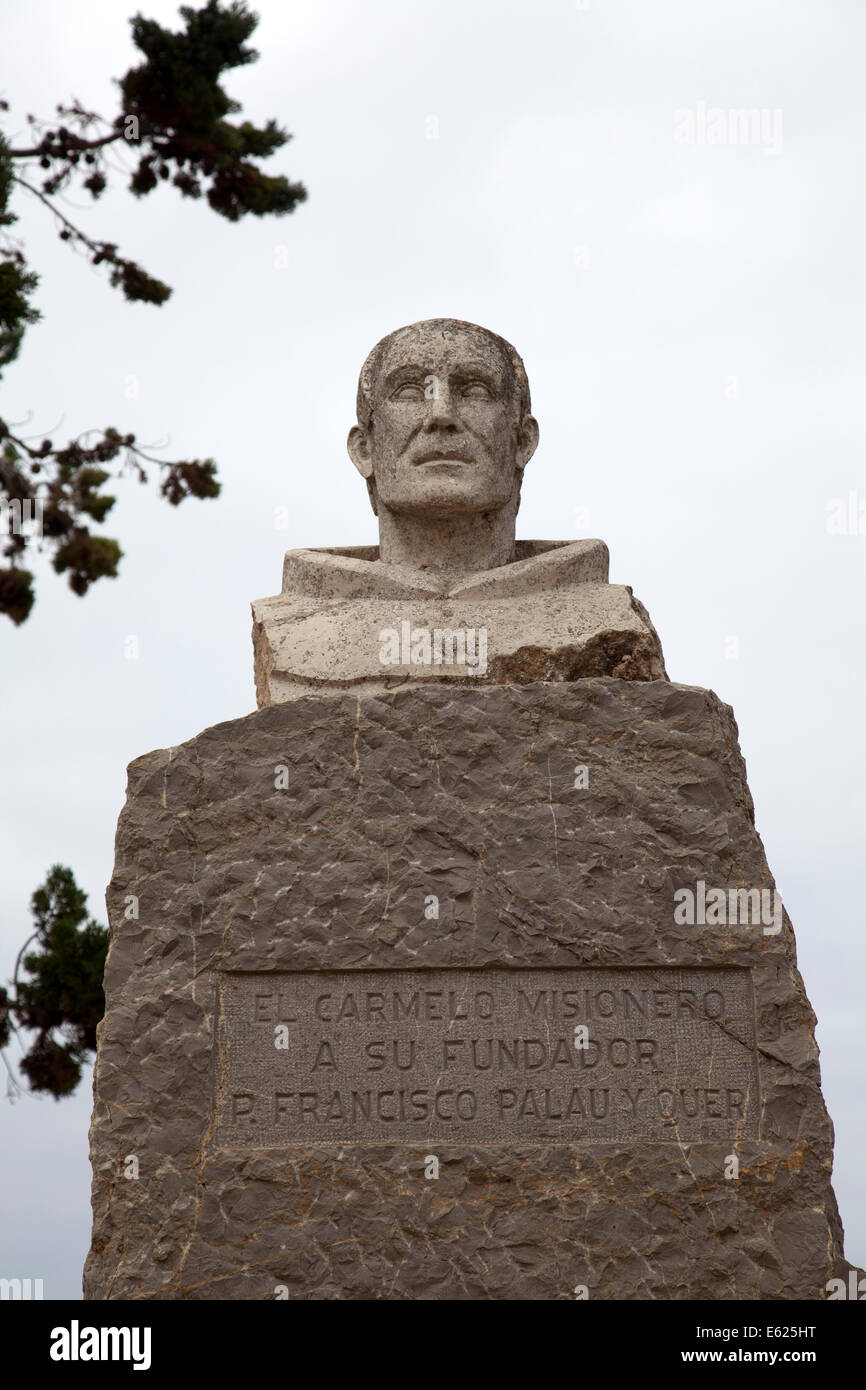 Monk Francesc Palau Sculpture in Es Cubells in Ibiza Stock Photo - Alamy