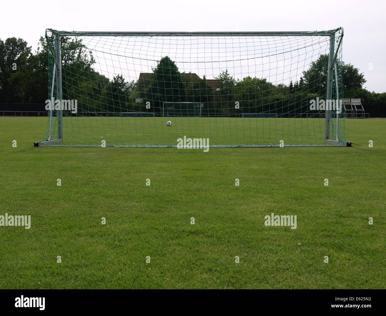 Goal on a soccer field Stock Photo - Alamy