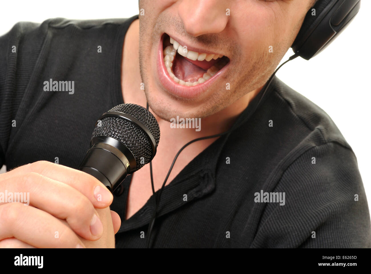 handsome man singing. closeup photo Stock Photo - Alamy