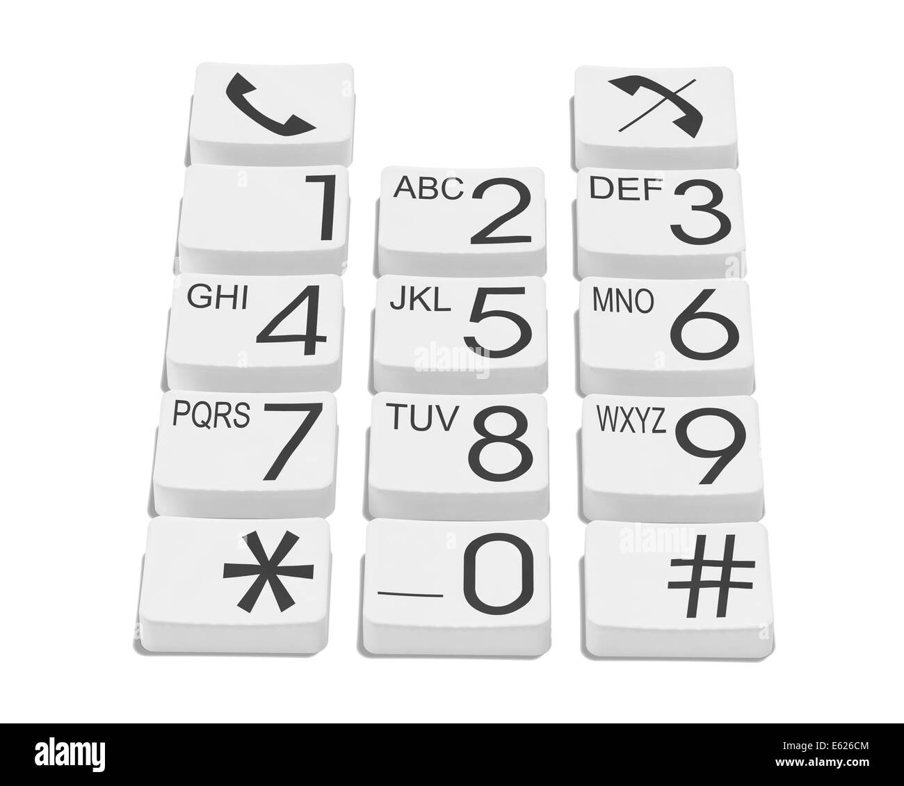 3d of isolated phone buttons, white color Stock Photo - Alamy
