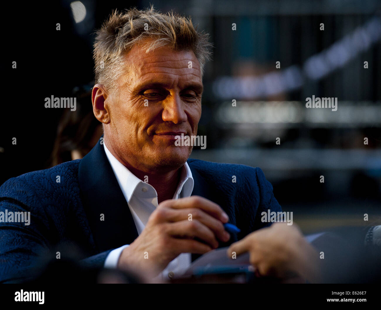 Hollywood, California, USA. 11th Aug, 2014. DOLF LUNDGREN arrives at ...