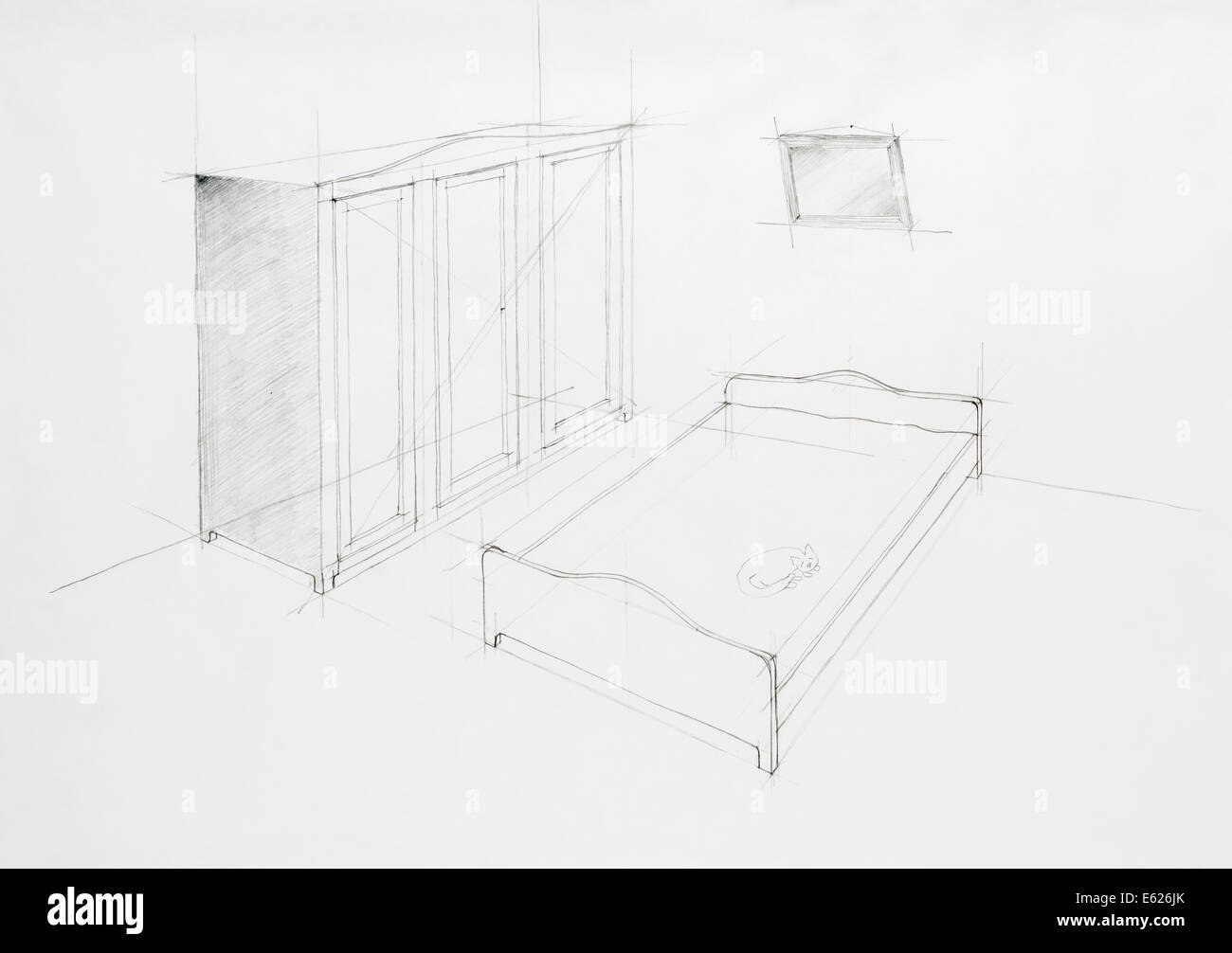 Perspective drawing living room hi-res stock photography and images - Alamy