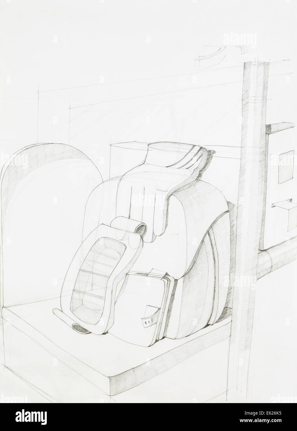 hand drawn artistic study of composition with objects Stock Photo - Alamy