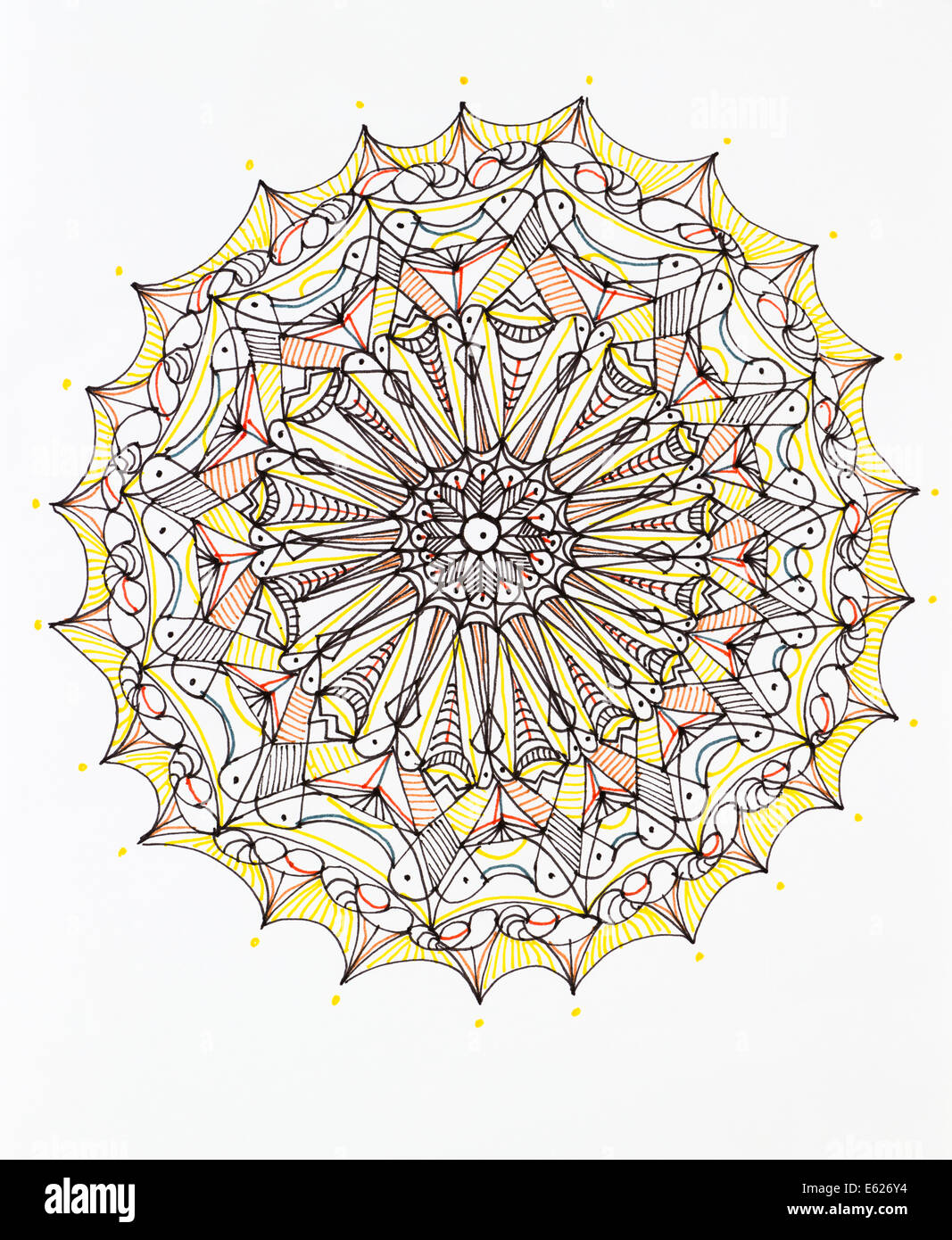 hand drawn beautiful, complex mandala design on white background Stock ...
