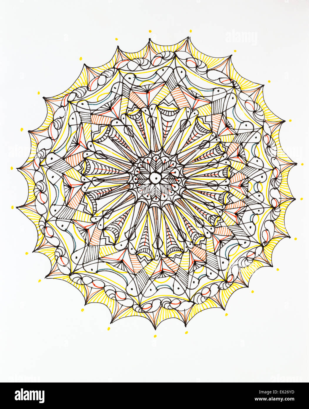 hand drawn beautiful, complex mandala design on white background Stock ...