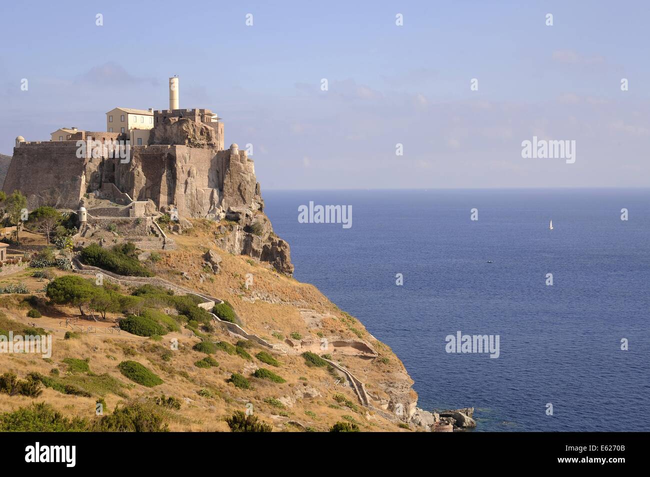 Capraia island (Tuscan Archipelago, Italy), the fortress of San Giorgio ...