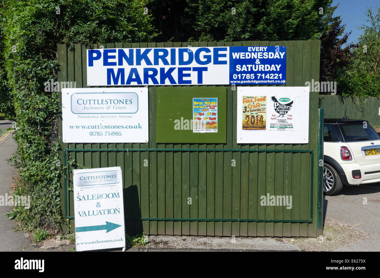 Entrance to Penkridge Market in the historic Staffordshire market town ...