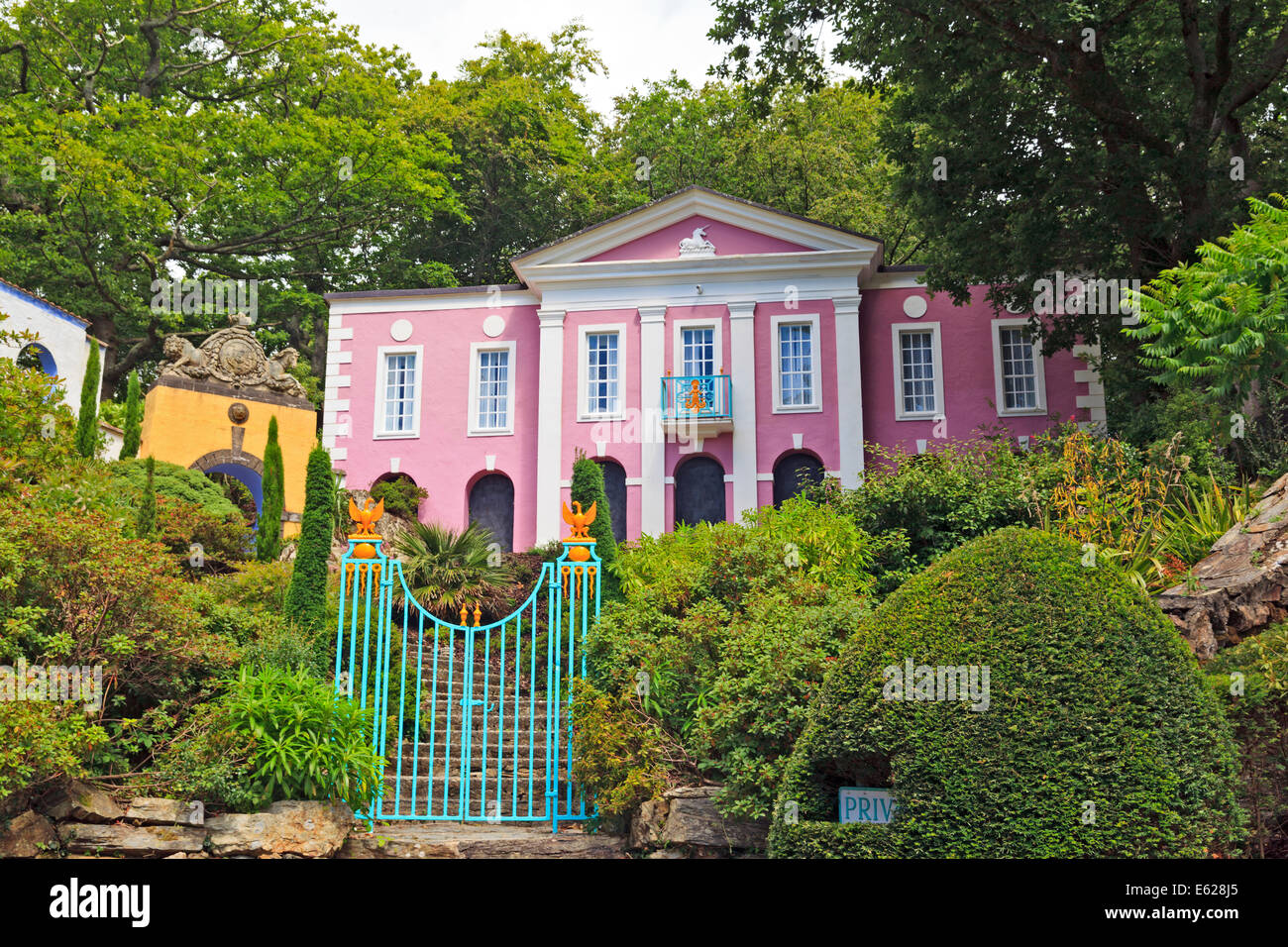 The Unicorn building in Portmeirion Village, Wales Stock Photo - Alamy