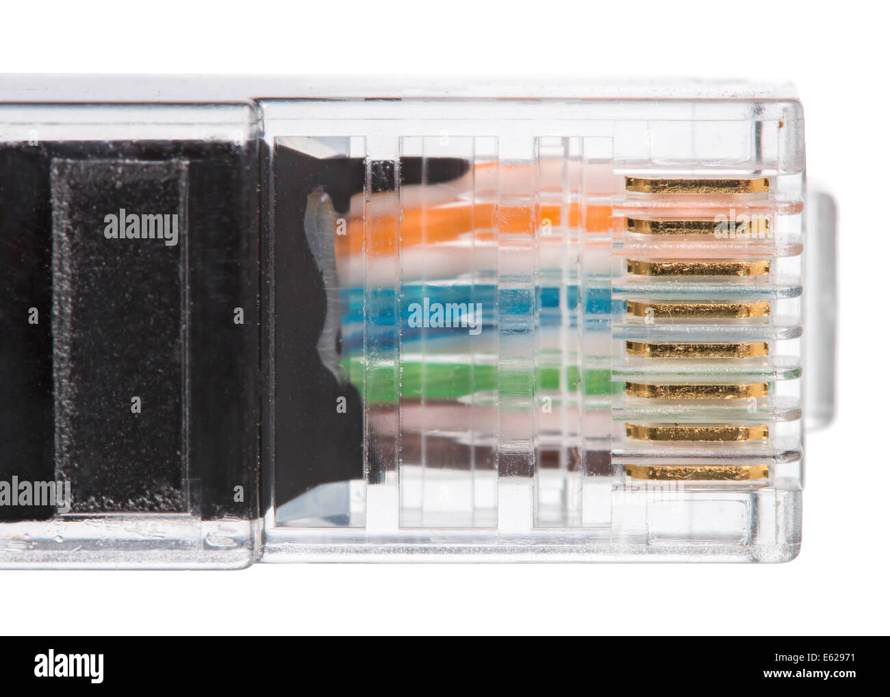Connector RJ-45 close-up on white background, isolated Stock Photo - Alamy