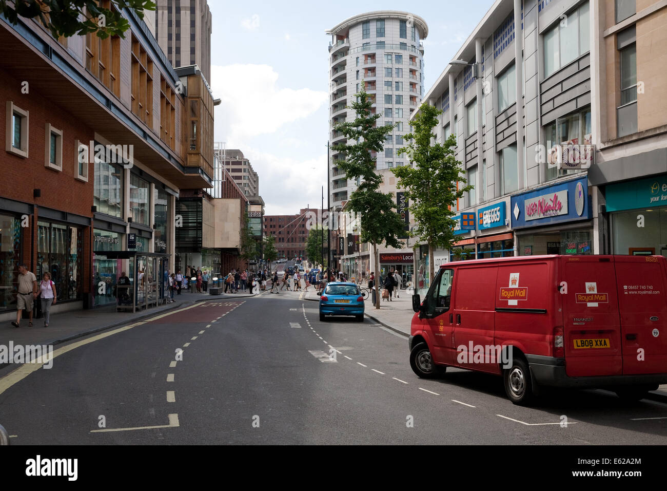 Busy High street in Bristol UK Stock Photo - Alamy