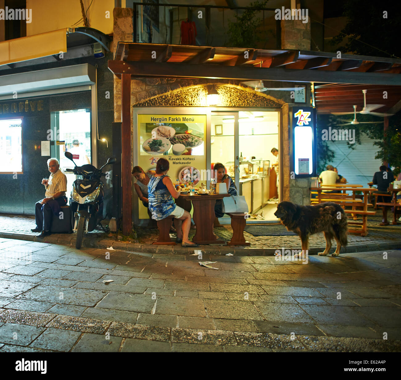 Yalikavak old town at night Stock Photo - Alamy