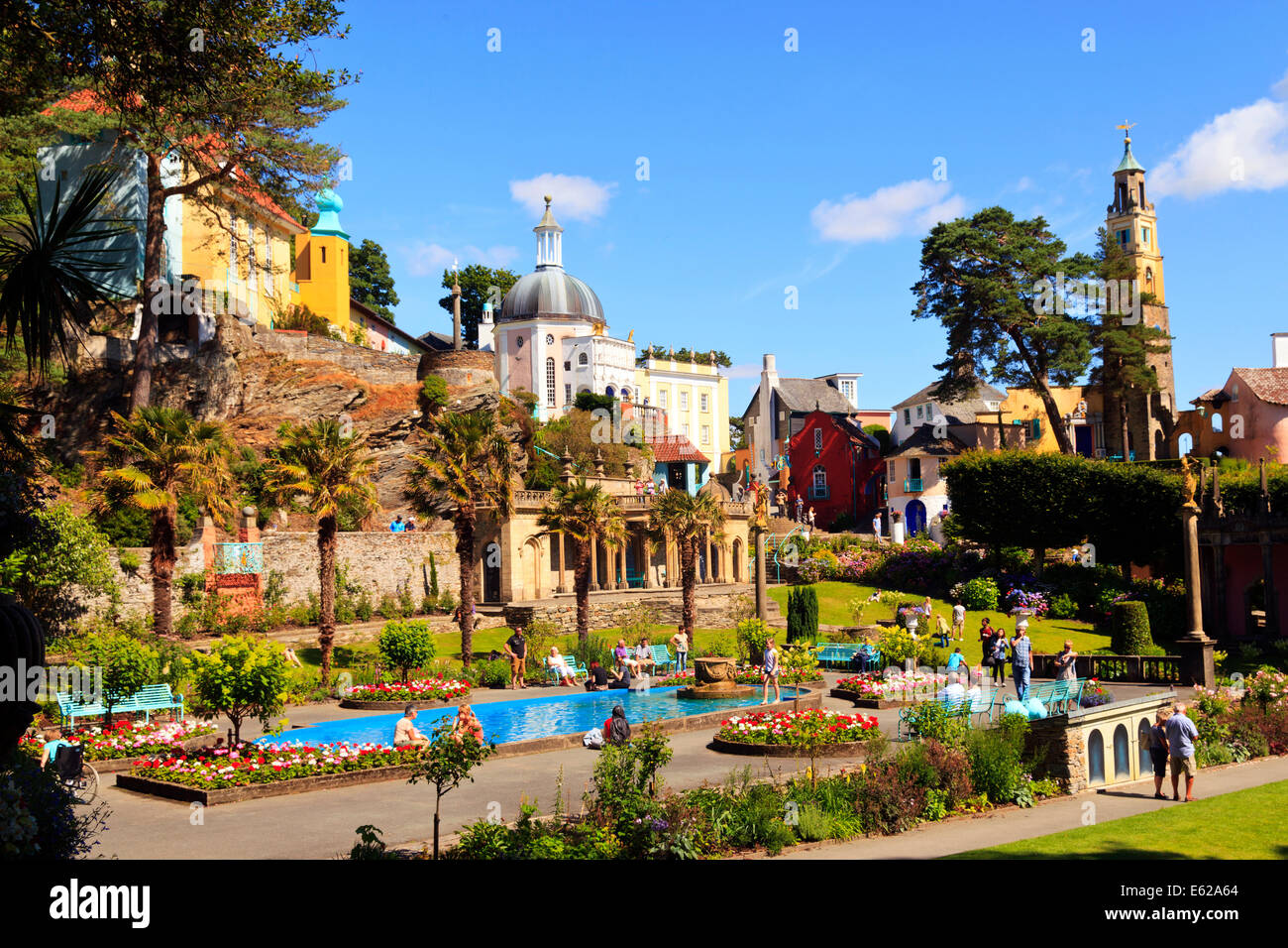 The Piazza in Portmerion Village, Wales Stock Photo - Alamy