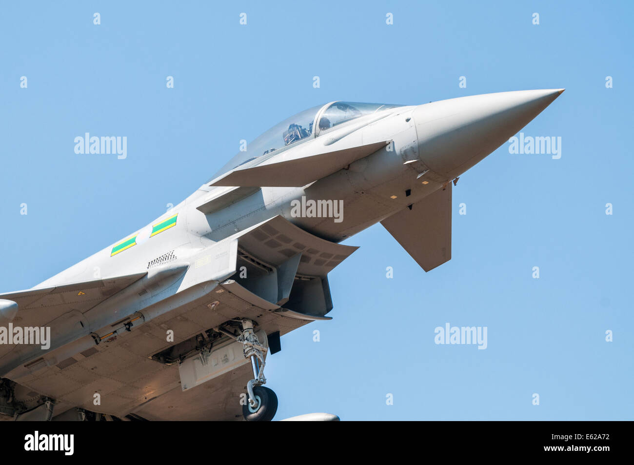 Close view of a Royal Air Force 3 squadron Eurofighter Typhoon as it ...