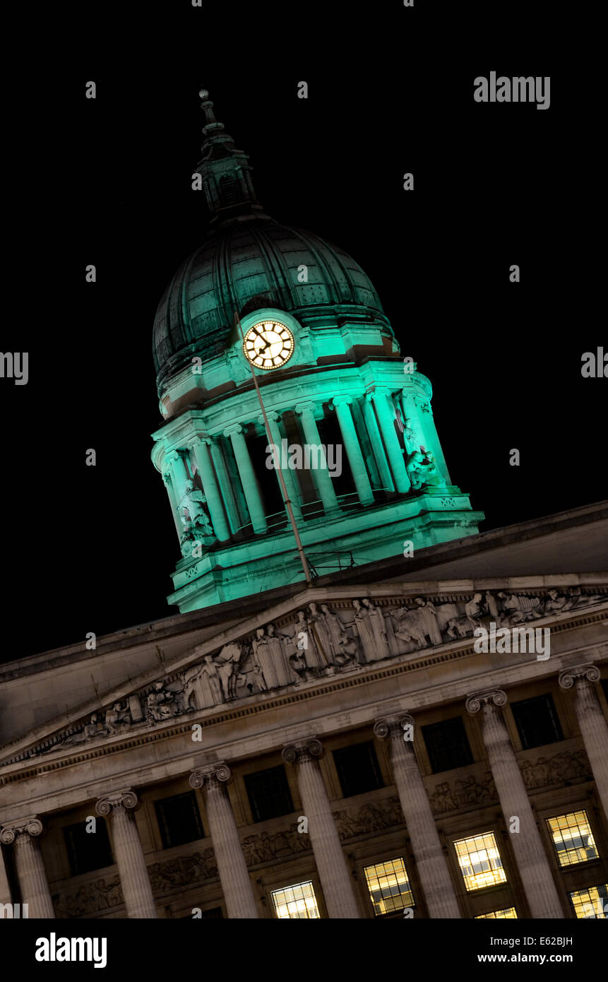 Illuminated Council House, Nottingham Stock Photo - Alamy