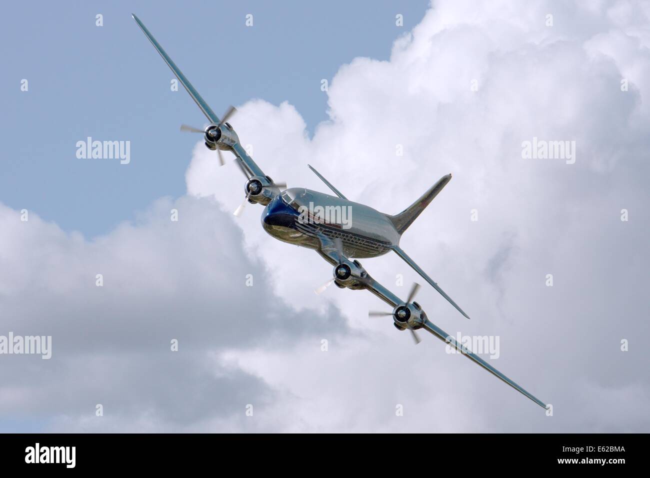A DC-6, a four-engine piston airliner designed by Douglas Aircraft, is ...