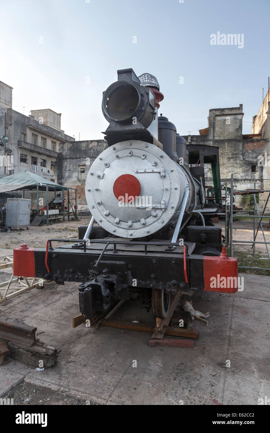 old American steam train in Steam Engine Museum, Havana, Cuba Stock ...