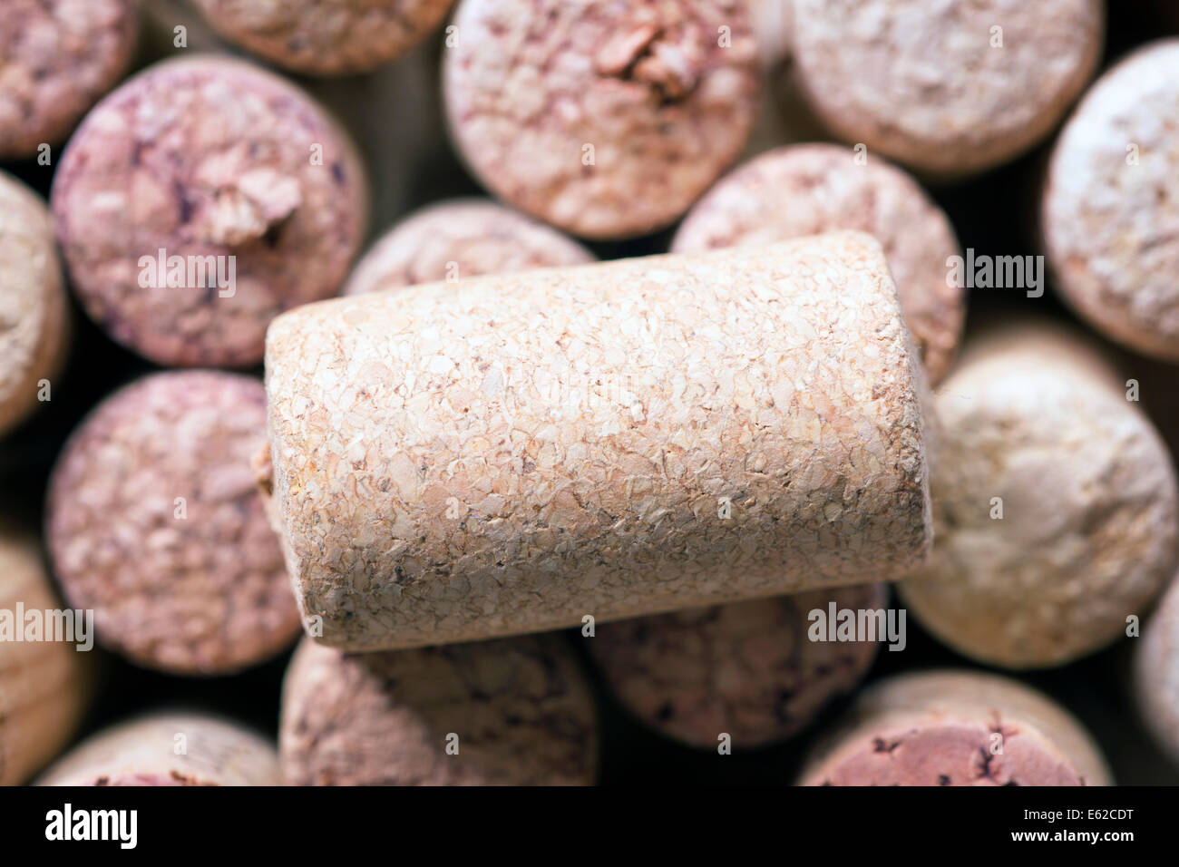 single wine cork laying on the many corks background Stock Photo - Alamy