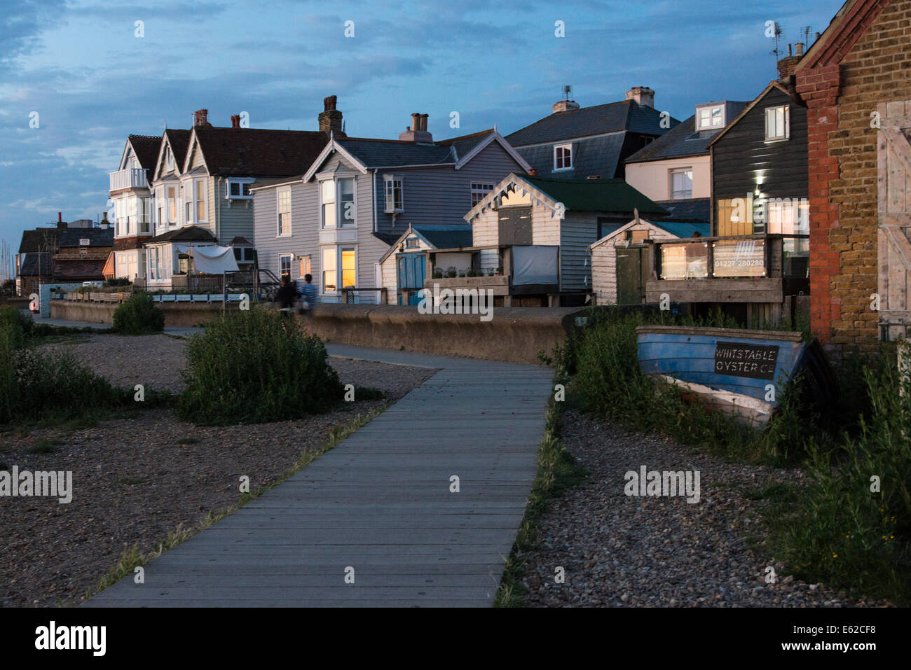 House , Path and Boat on Whitstable Sea Front at Dusk Stock Photo - Alamy