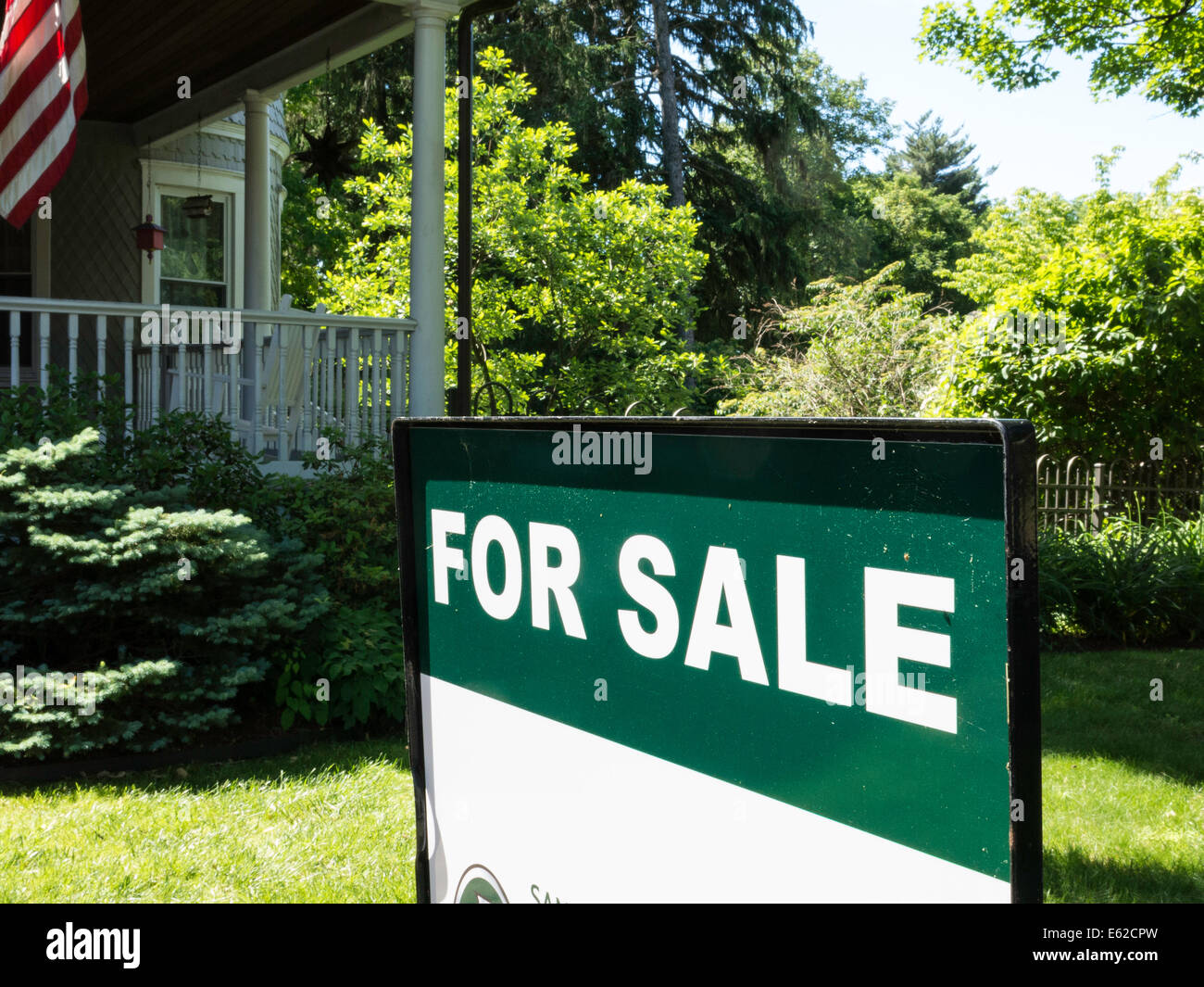 House for Sale Sign, Historic Doylestown, Pennsylvania, USA Stock Photo ...