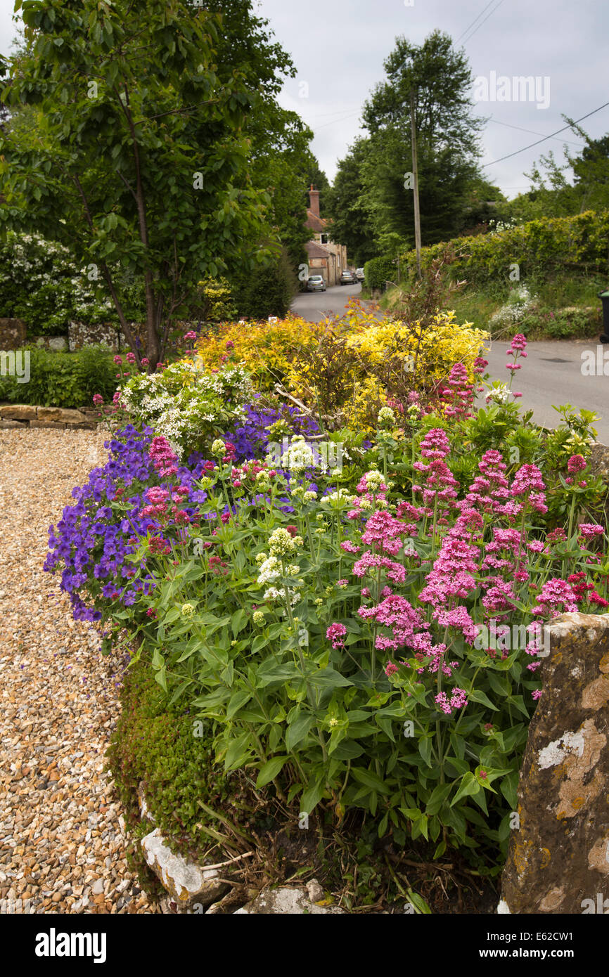 UK England, Dorset, Marnhull, Burton Street, Dowers Cottage garden ...