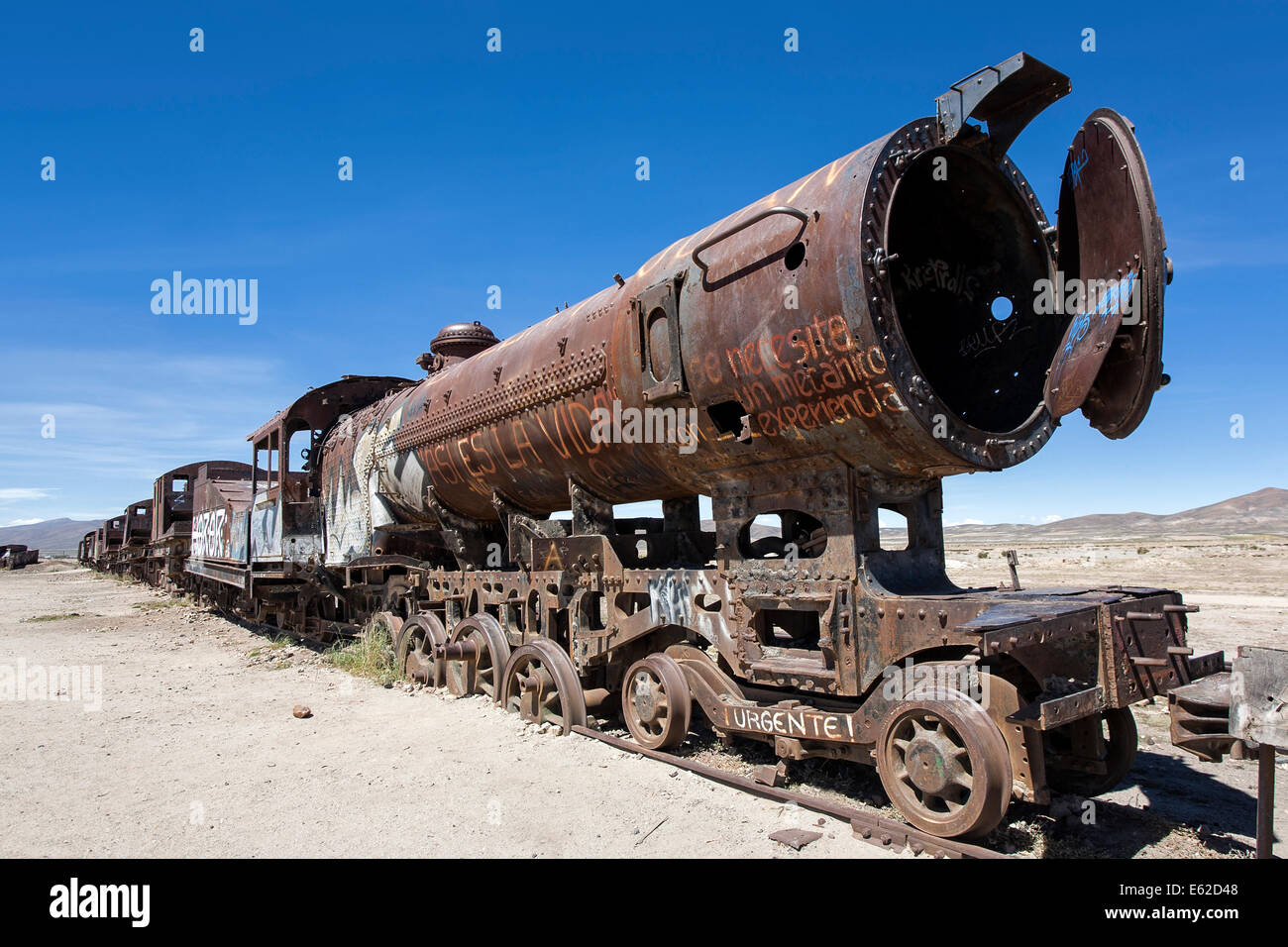 Old rusty locomotive. Train cemetery. Uyuni. Bolivia Stock Photo - Alamy