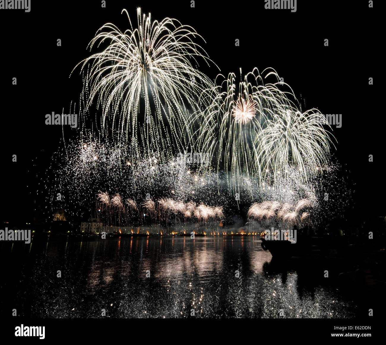 Fireworks on the sea Stock Photo - Alamy