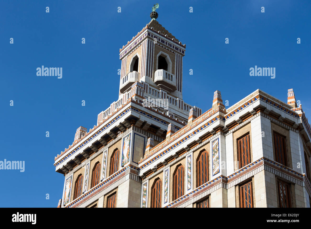 detail of exterior, Bacardi building, art deco masterpiece, Havana ...