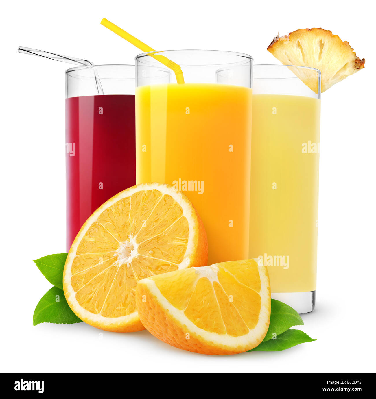 Fruit juice on white background Stock Photo - Alamy