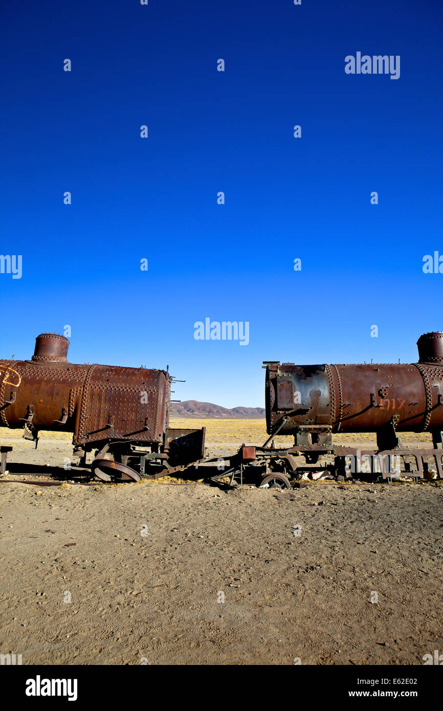 Rusting old steam locomotives at the Train cemetery (train graveyard ...
