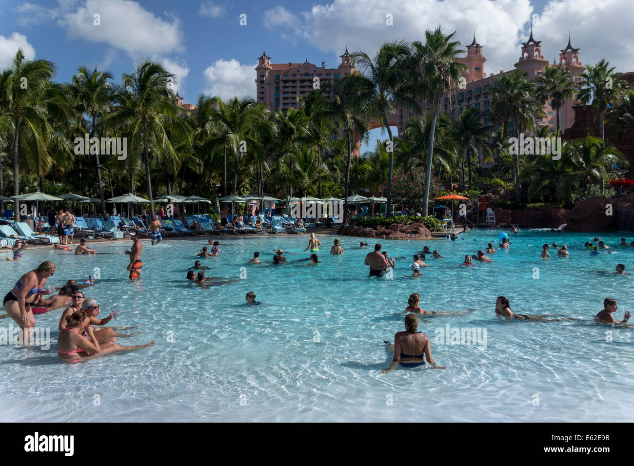 swimming pool, Atlantis Paradise Island resort, The Bahamas Stock Photo ...
