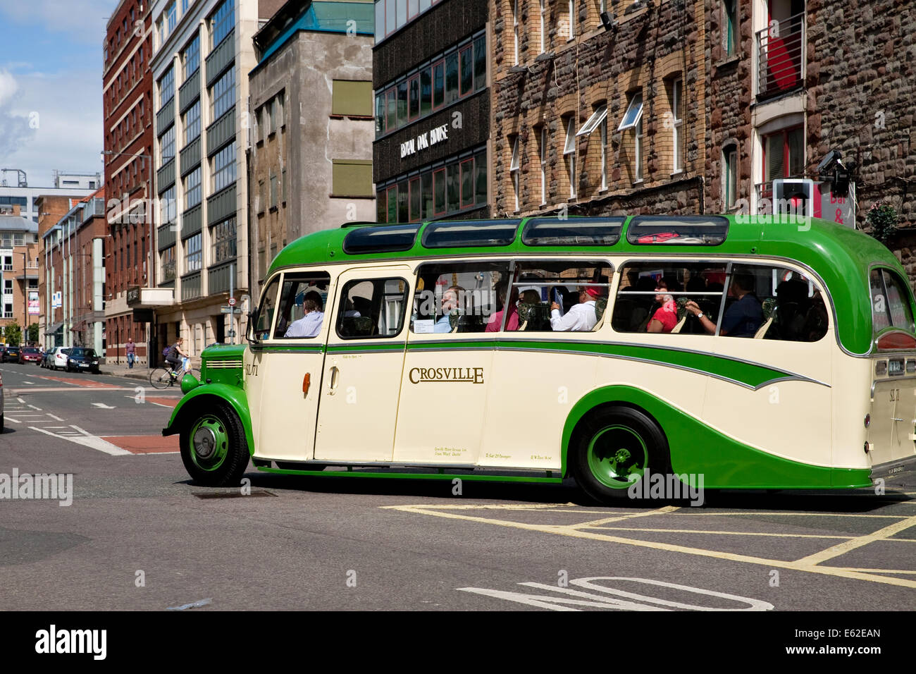 Vintage bus in Bristol UK Stock Photo - Alamy