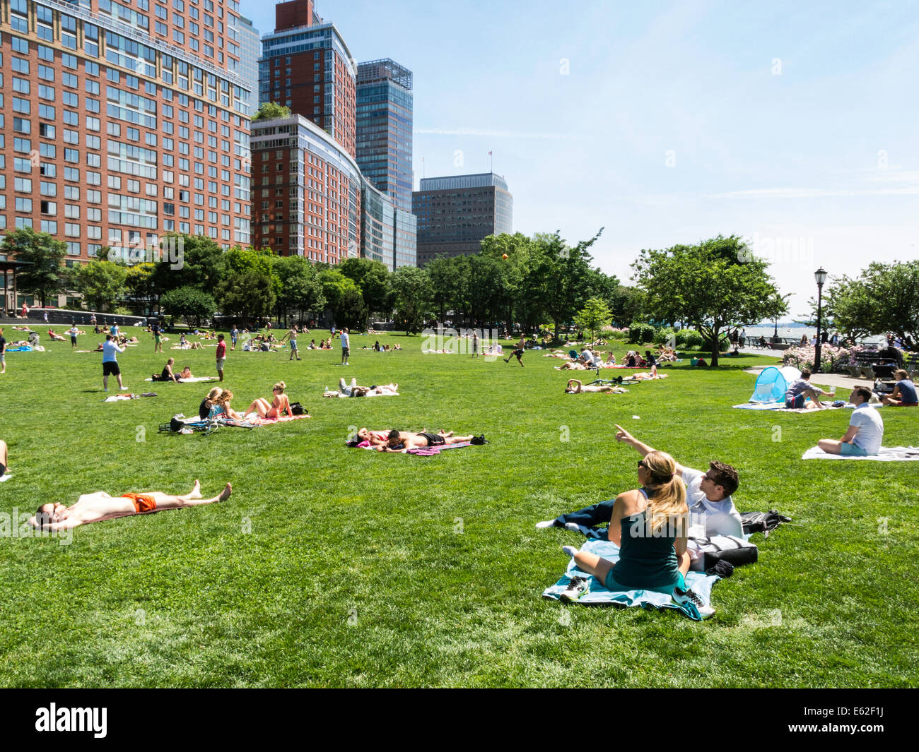 Nelson A. Rockefeller Park in Battery Park City, NYC Stock Photo - Alamy