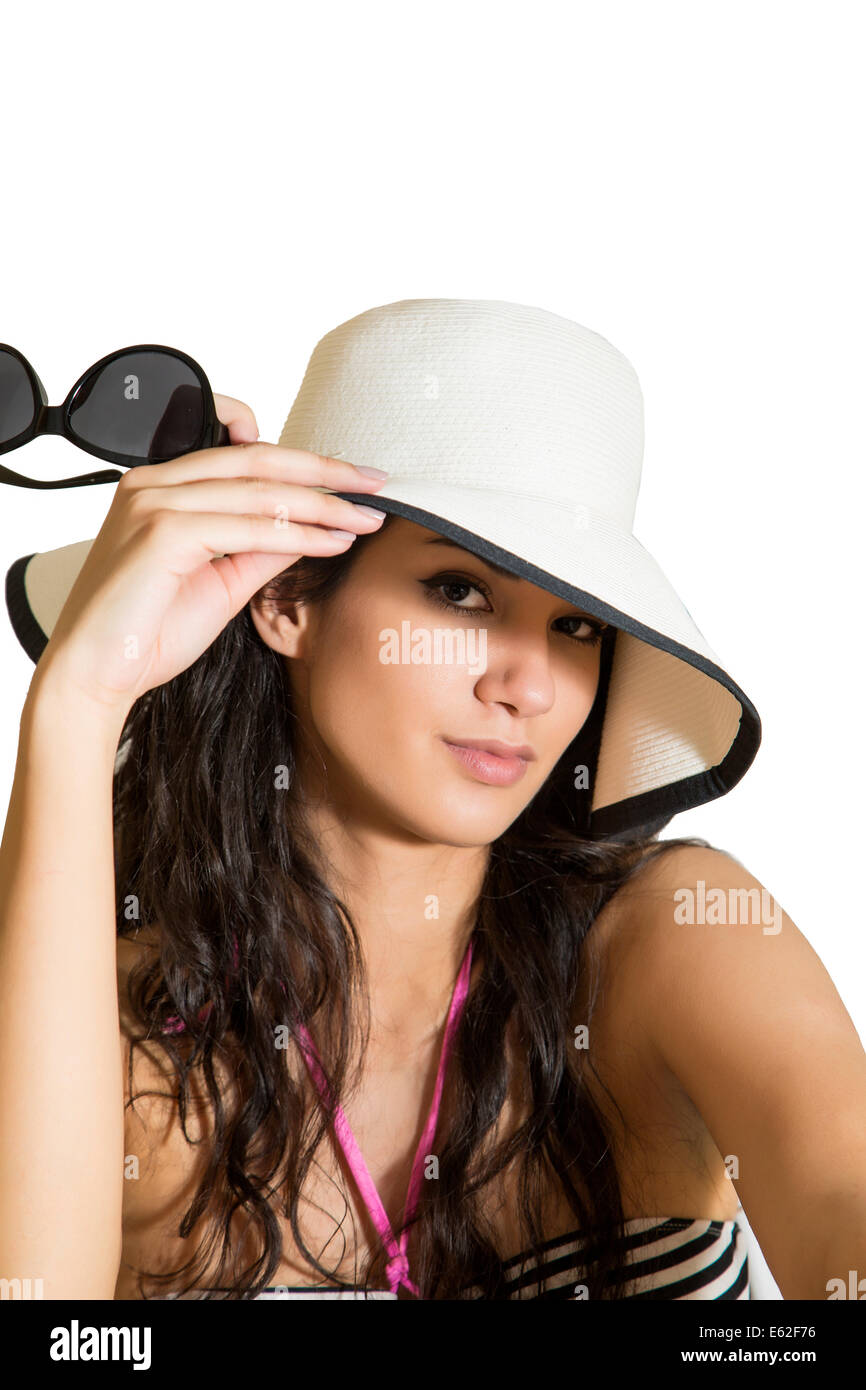 White excited woman posing hi-res stock photography and images - Alamy