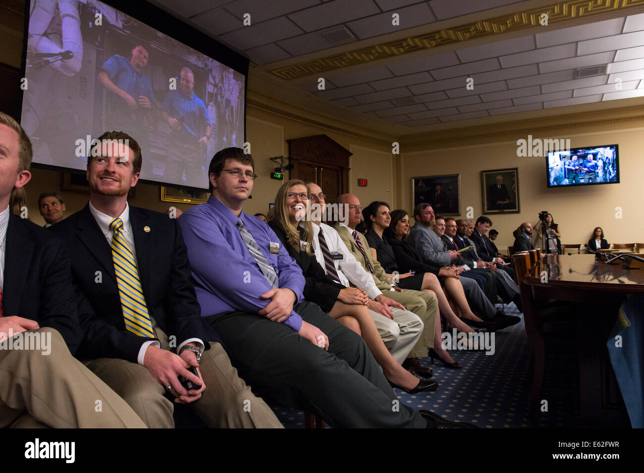 Astronauts Reid Wiseman and Steve Swanson participate in a Committee on ...