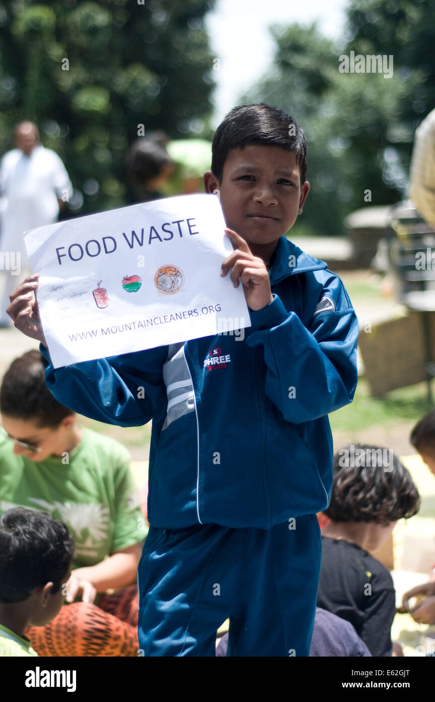 Children learning about recycling and waste management in Bhagsu ...
