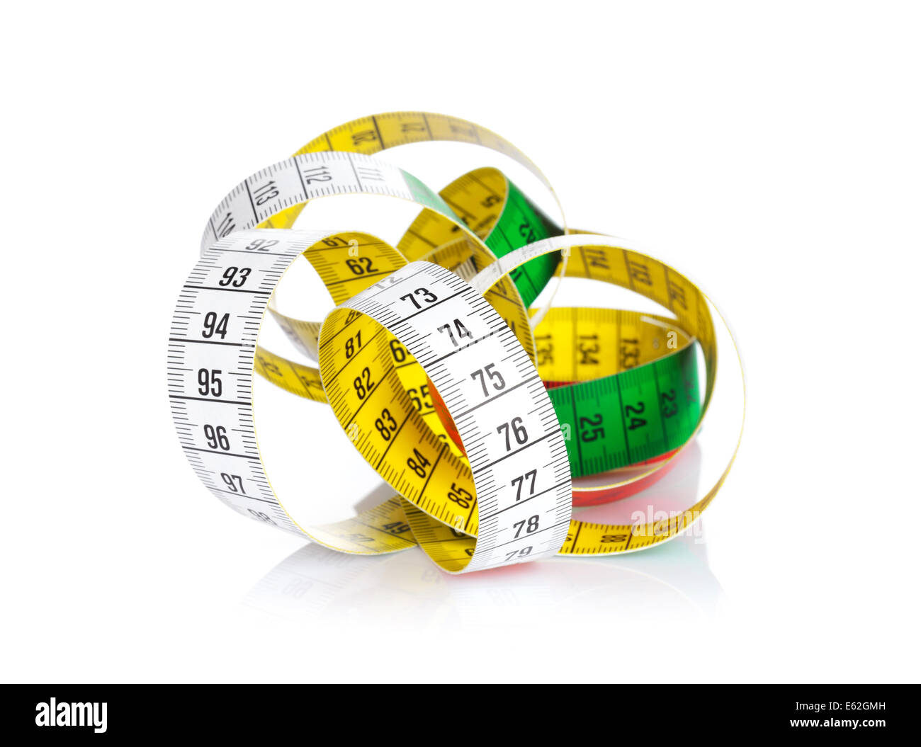 Colorful measure tape. Isolated on white background Stock Photo - Alamy