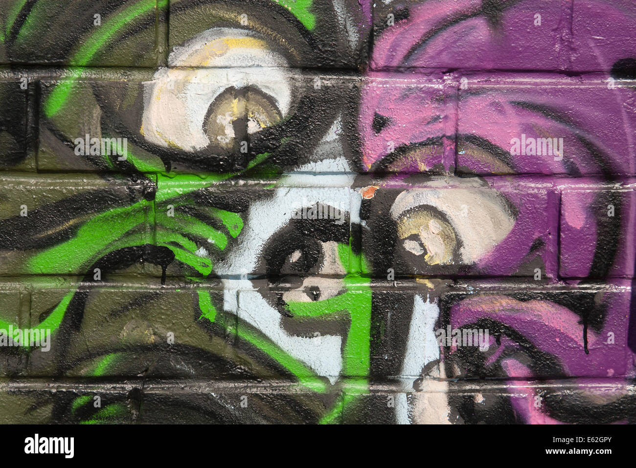 Graffiti brick close hi-res stock photography and images - Alamy